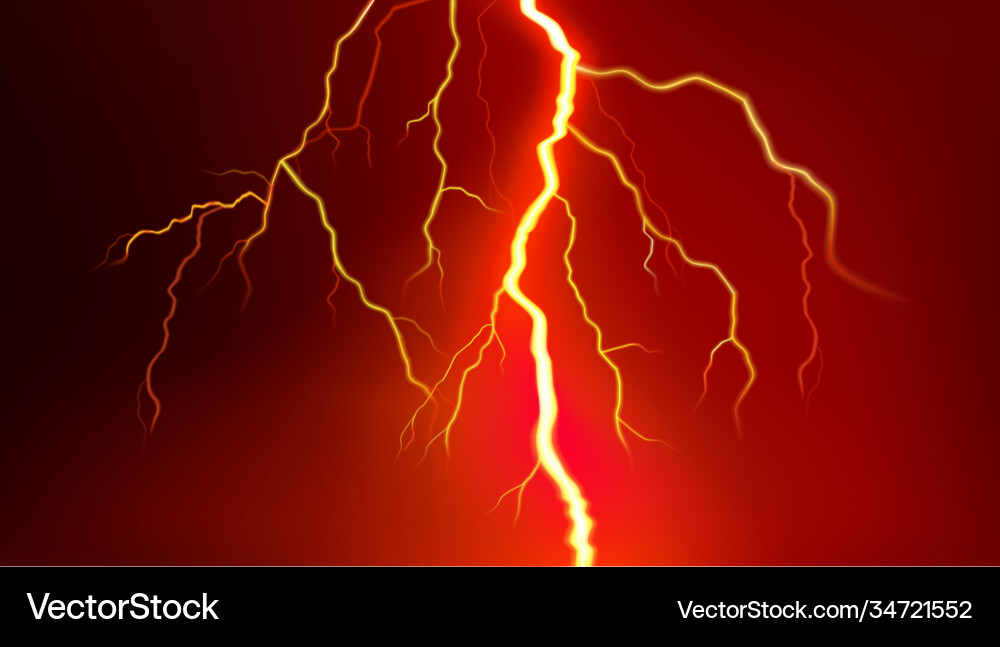 Lightning Flash on Red Royalty Free Vector Image