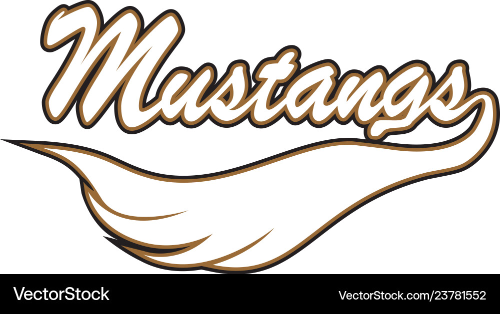 Mustang logo mascot font Royalty Free Vector Image