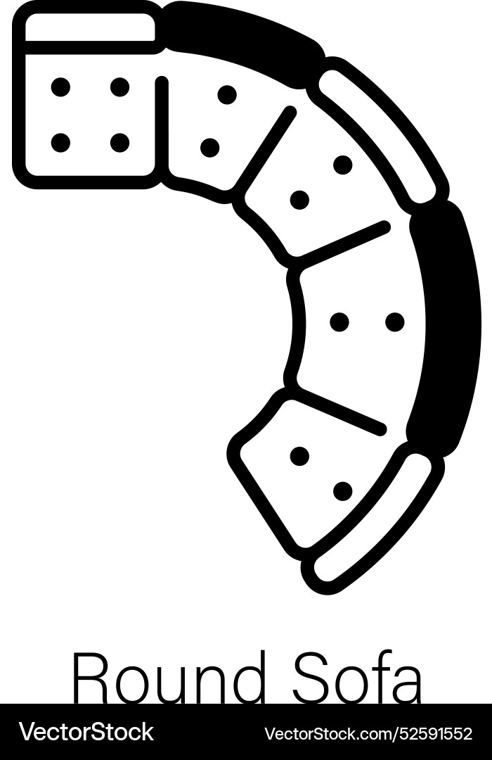 Round sofa Royalty Free Vector Image - VectorStock