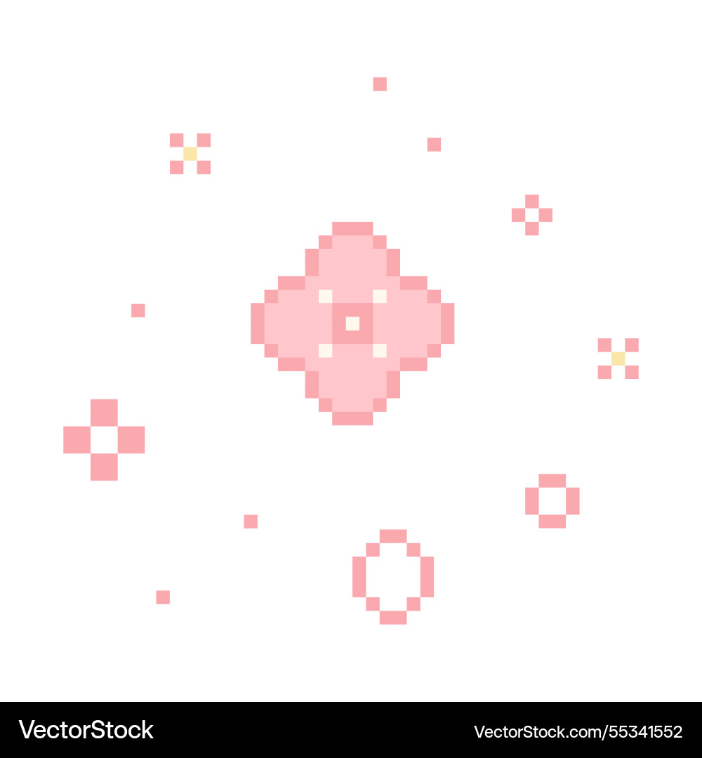Sakura Kirsche Pixel Blume Blumen japan 8 bit Vektorbild