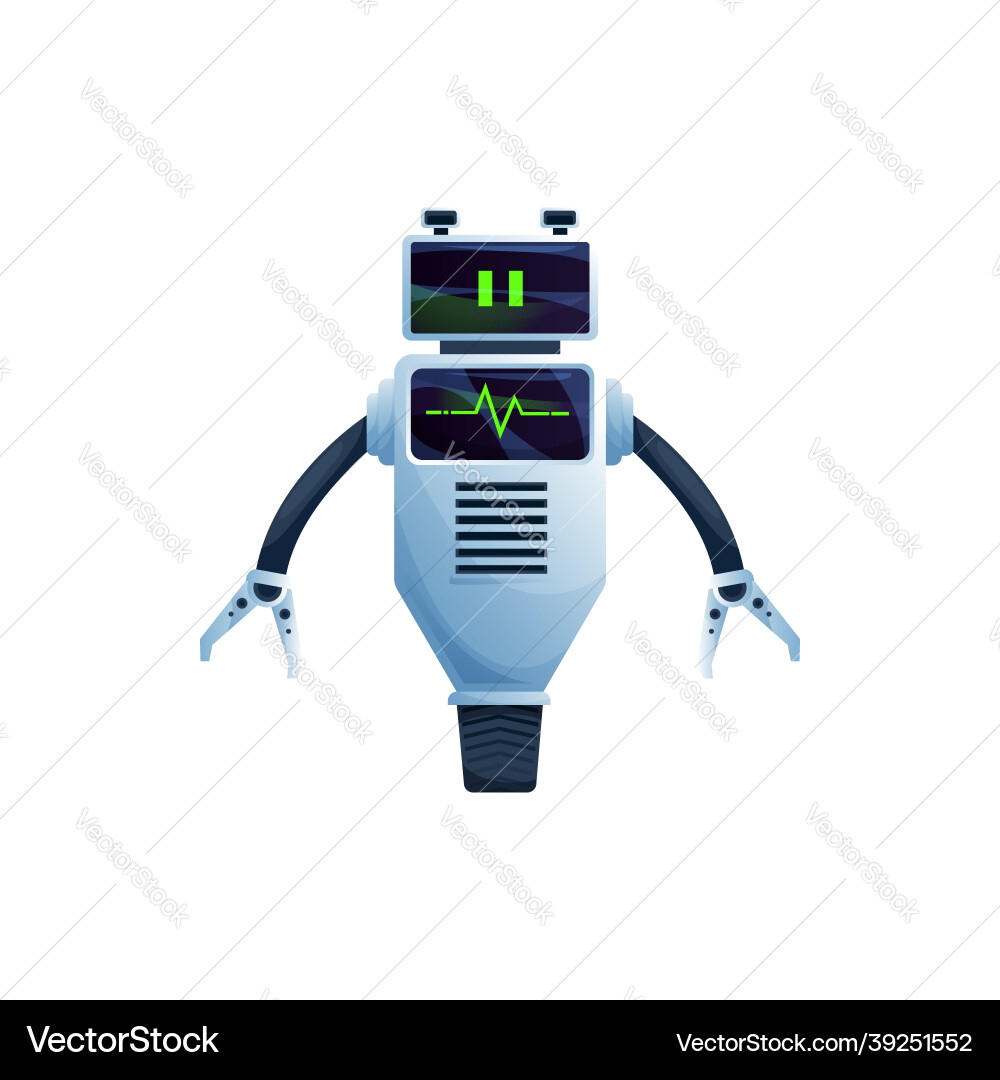Single wheel robot with grabs futuristic cyborg Vector Image