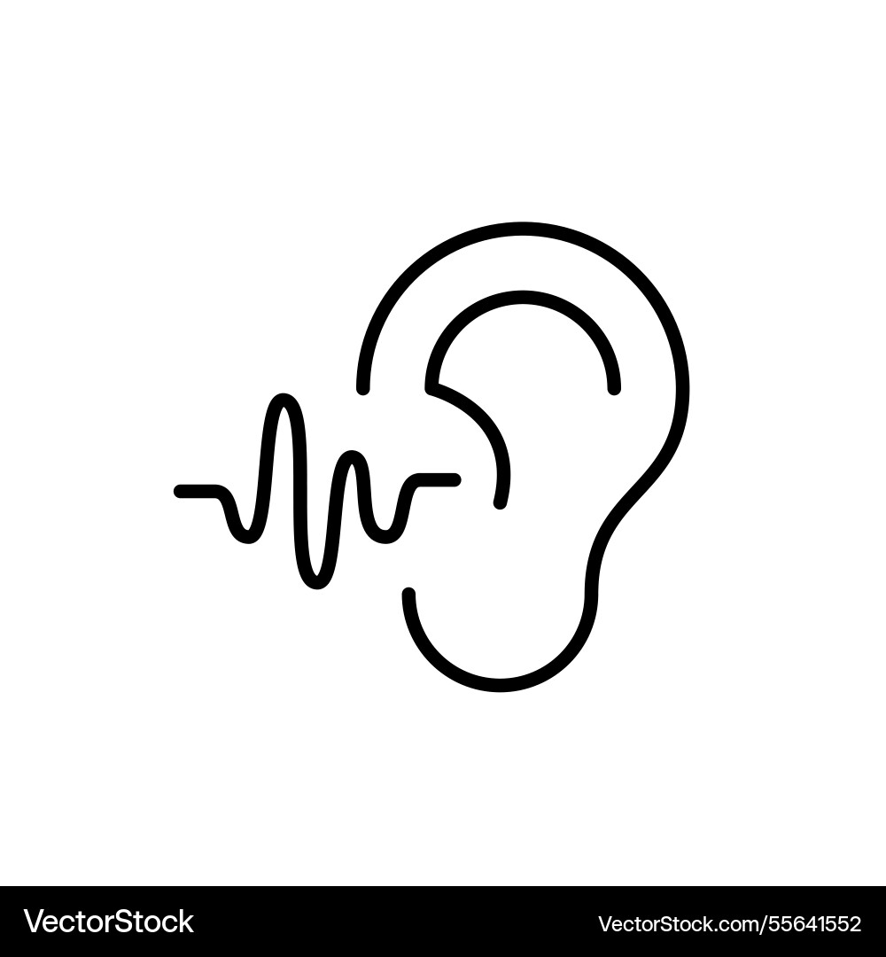Sound wave entering human ear voice recognition Vector Image