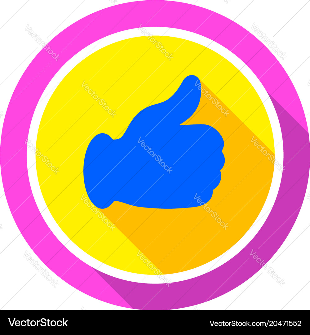 Thumbs up bright color Royalty Free Vector Image