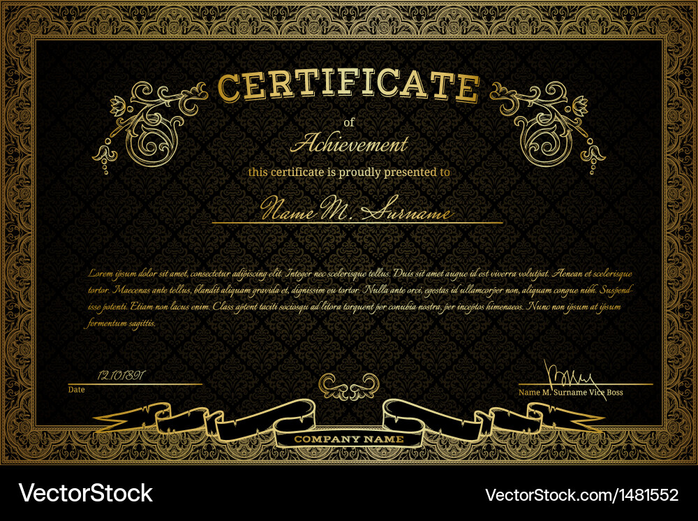 Vintage Diploma Background Royalty Free Vector Image