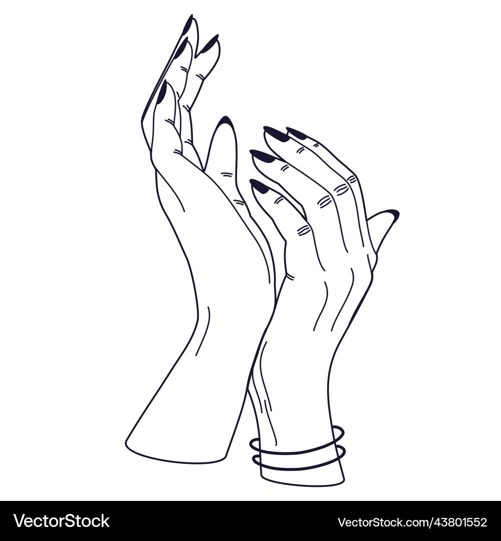 Womens hands female with various gestures Vector Image