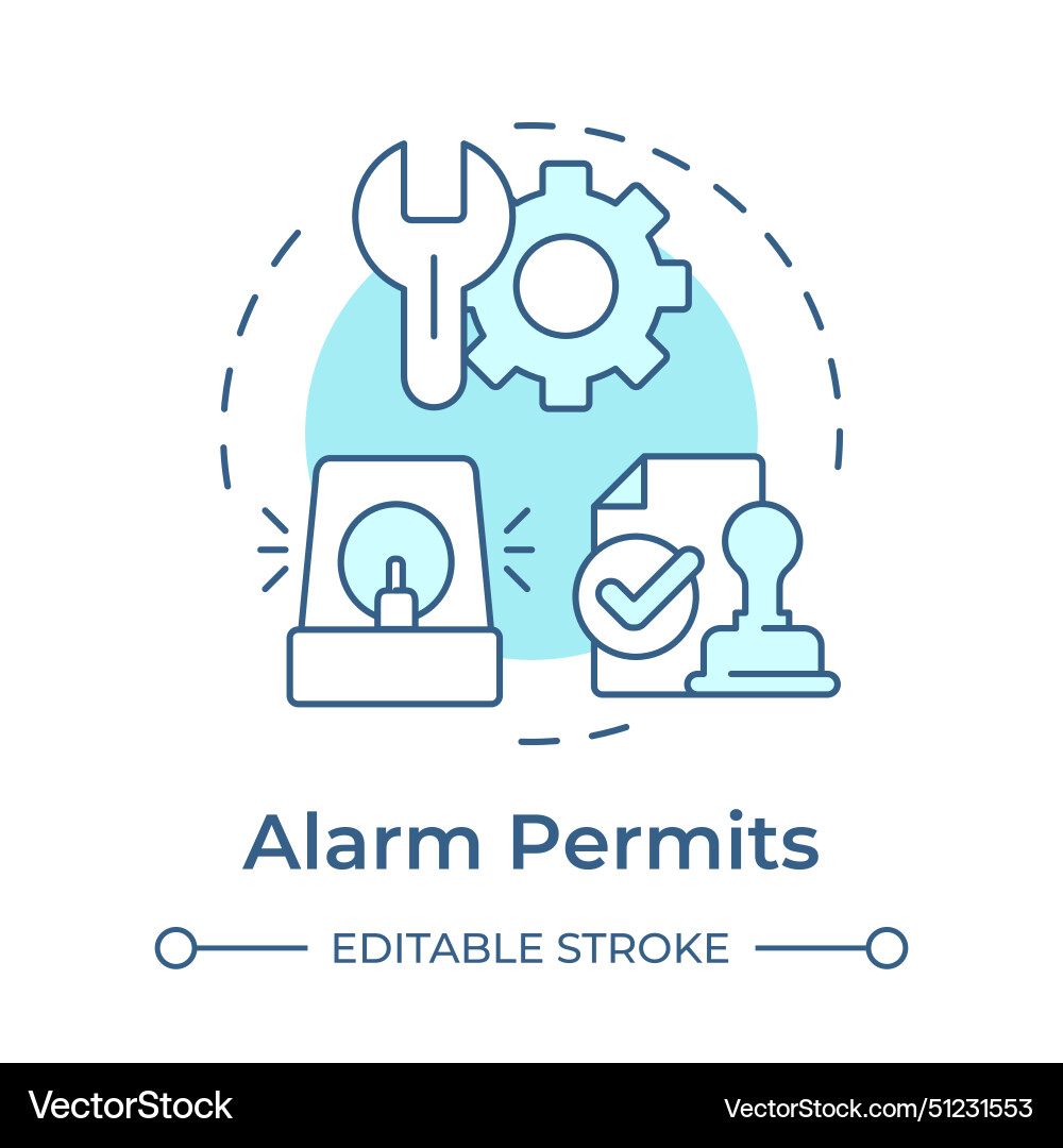 Alarm permits soft blue concept icon Royalty Free Vector