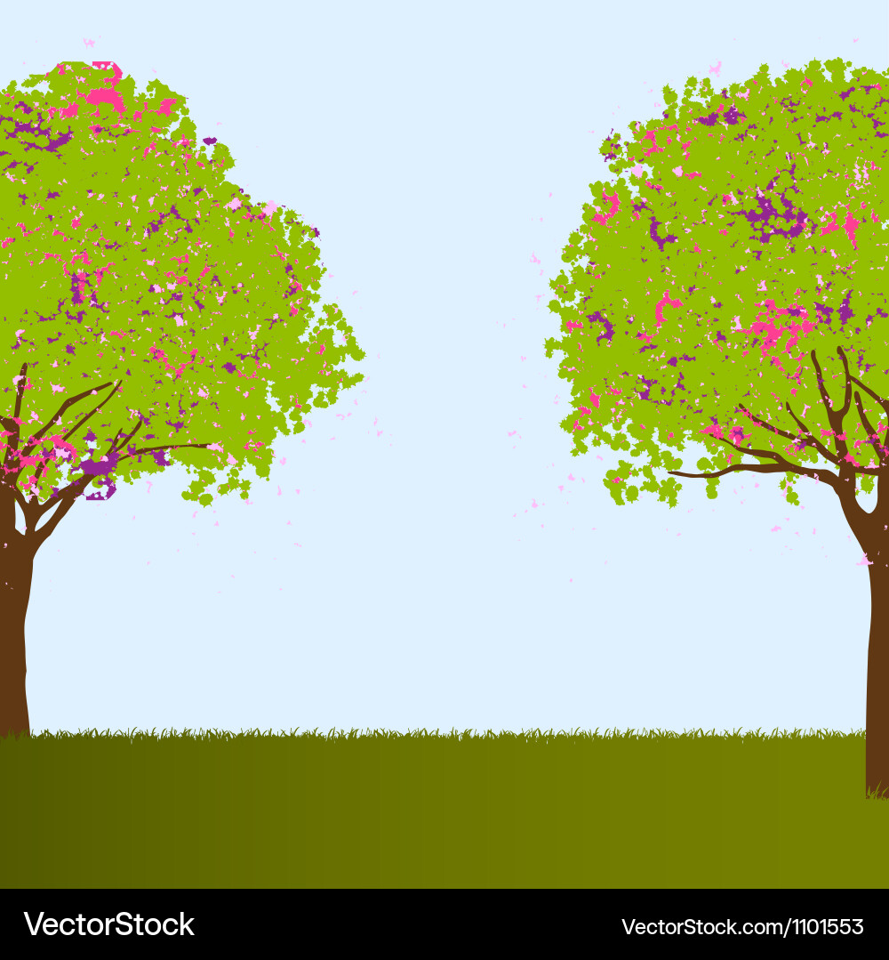 Beautiful trees Royalty Free Vector Image - VectorStock