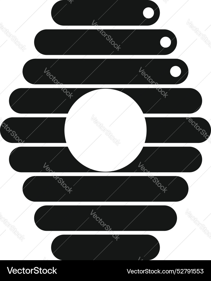 Black and white simple beehive icon showing Vector Image