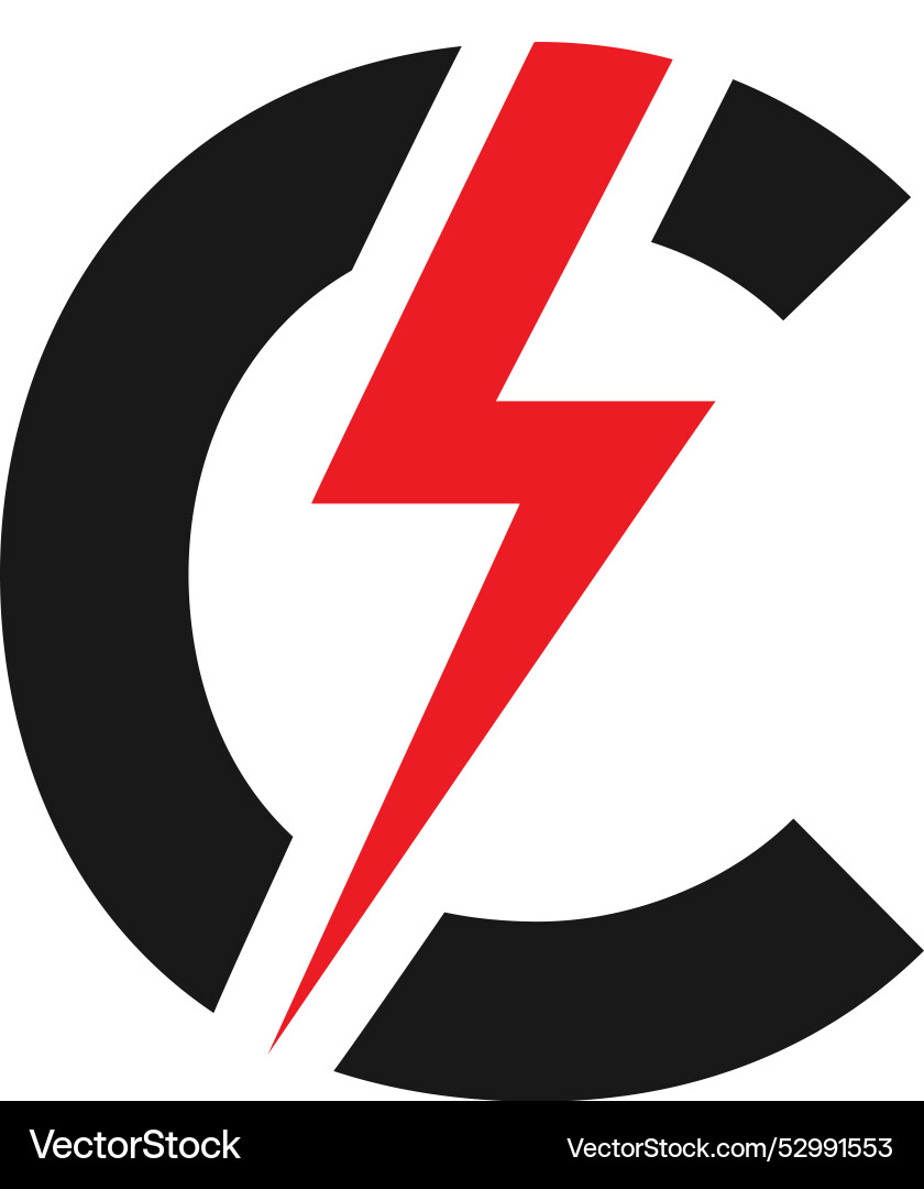 C power logo design template Royalty Free Vector Image