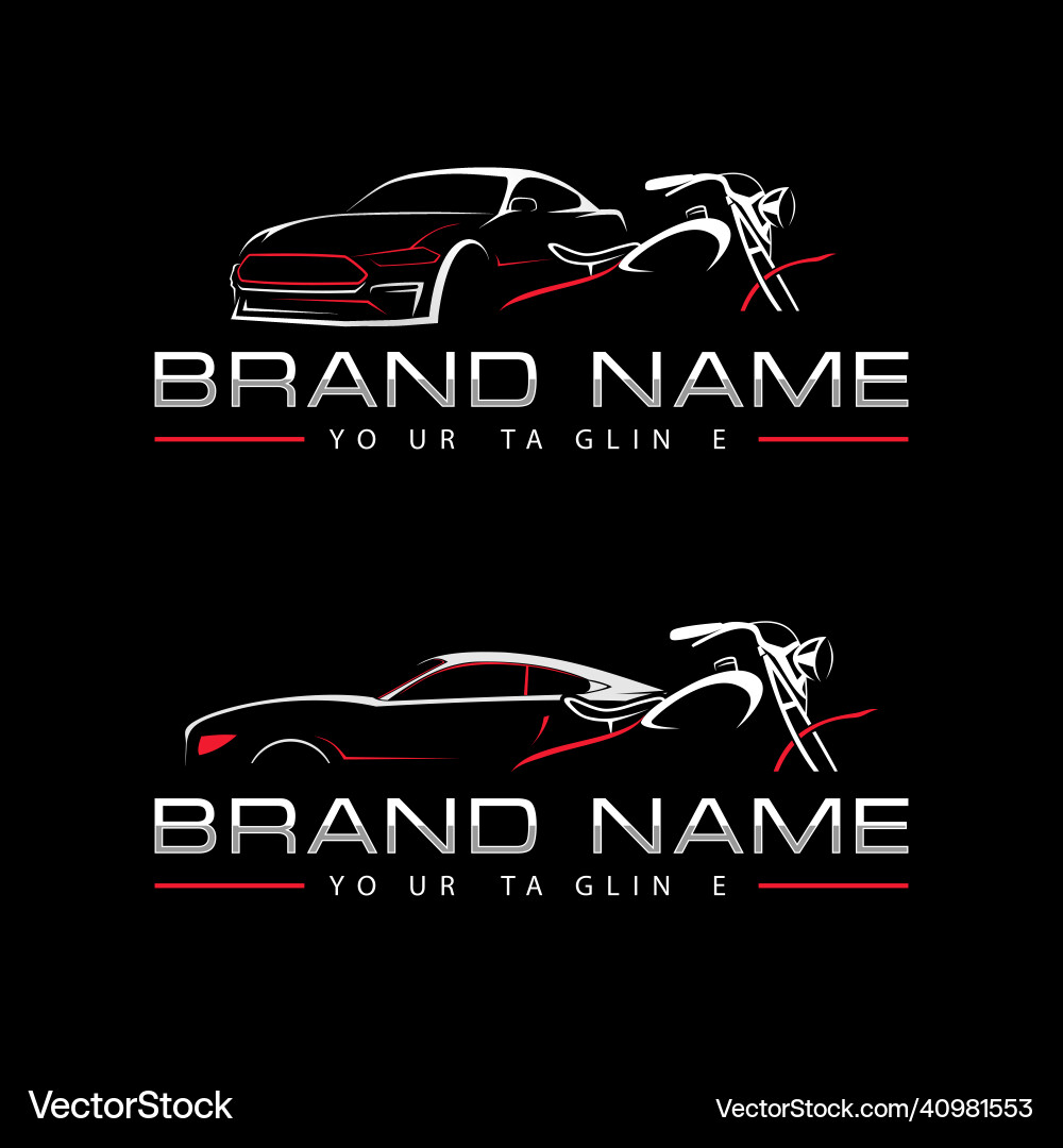 Car and motorcycle logo Royalty Free Vector Image