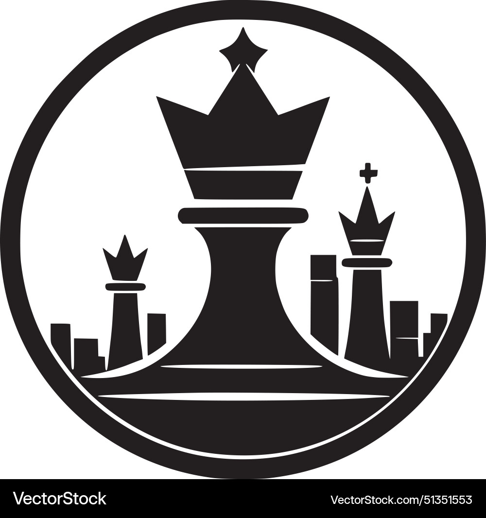 Chess - black and white isolated icon Royalty Free Vector