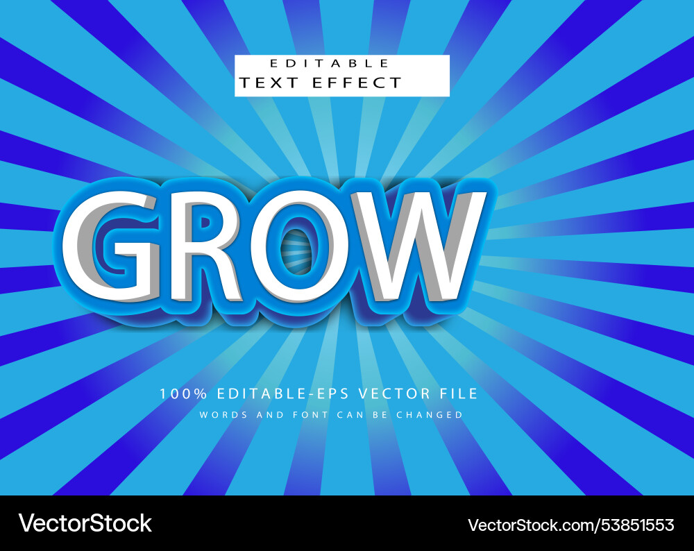Grow editable text Royalty Free Vector Image - VectorStock