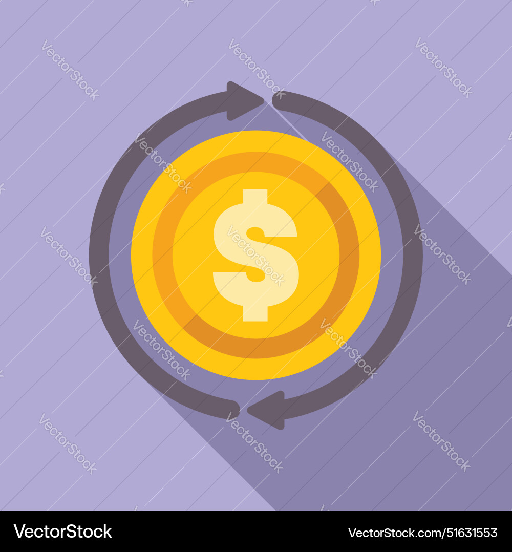 Money circulation concept with rotating dollar Vector Image