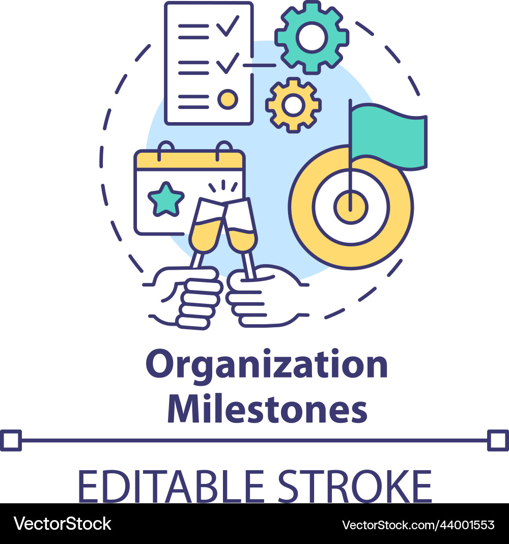 Organization milestones concept icon Royalty Free Vector
