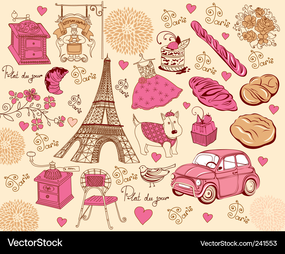 Paris design elements Royalty Free Vector Image