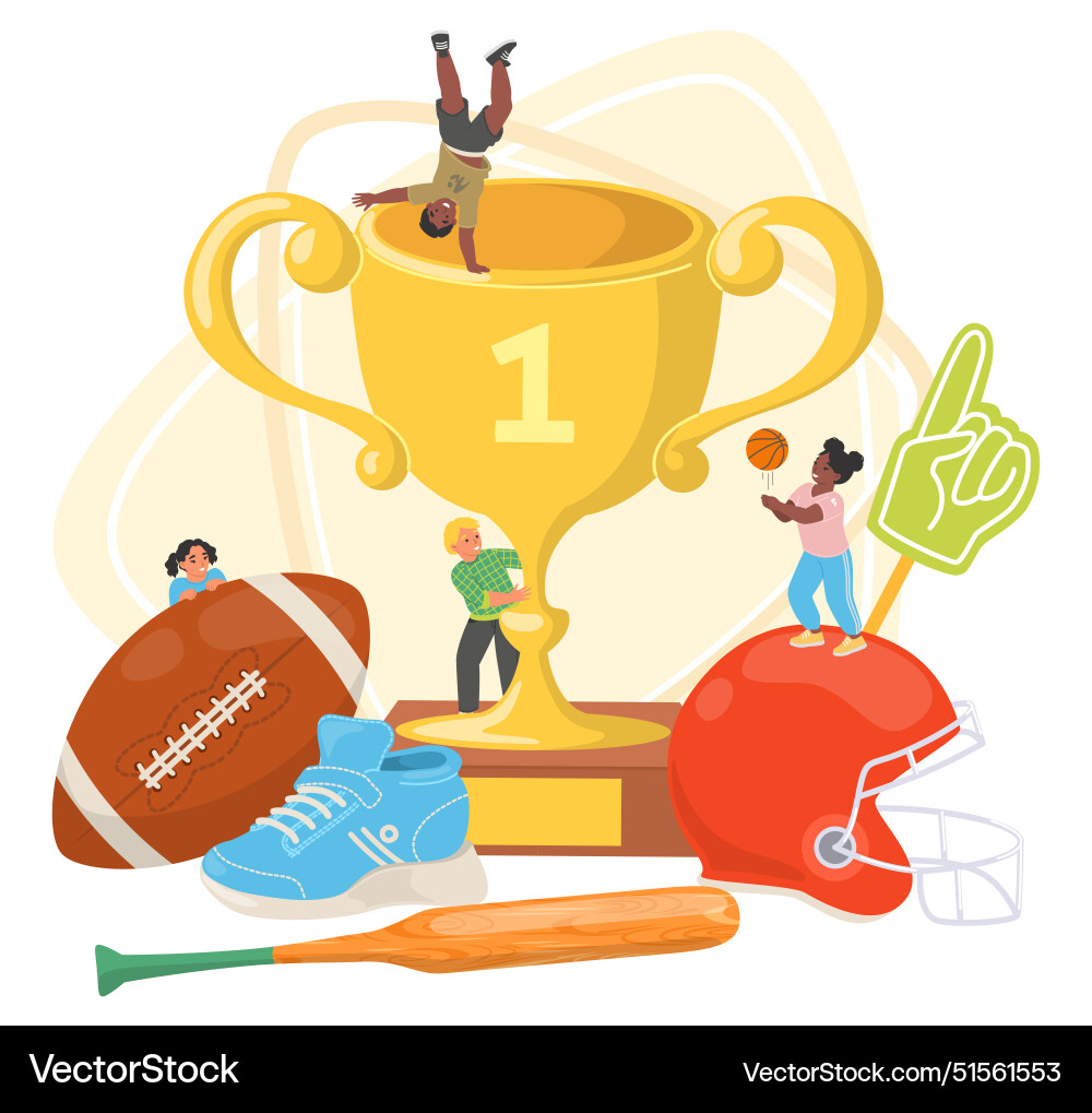 Sports for children poster with rewards Royalty Free Vector