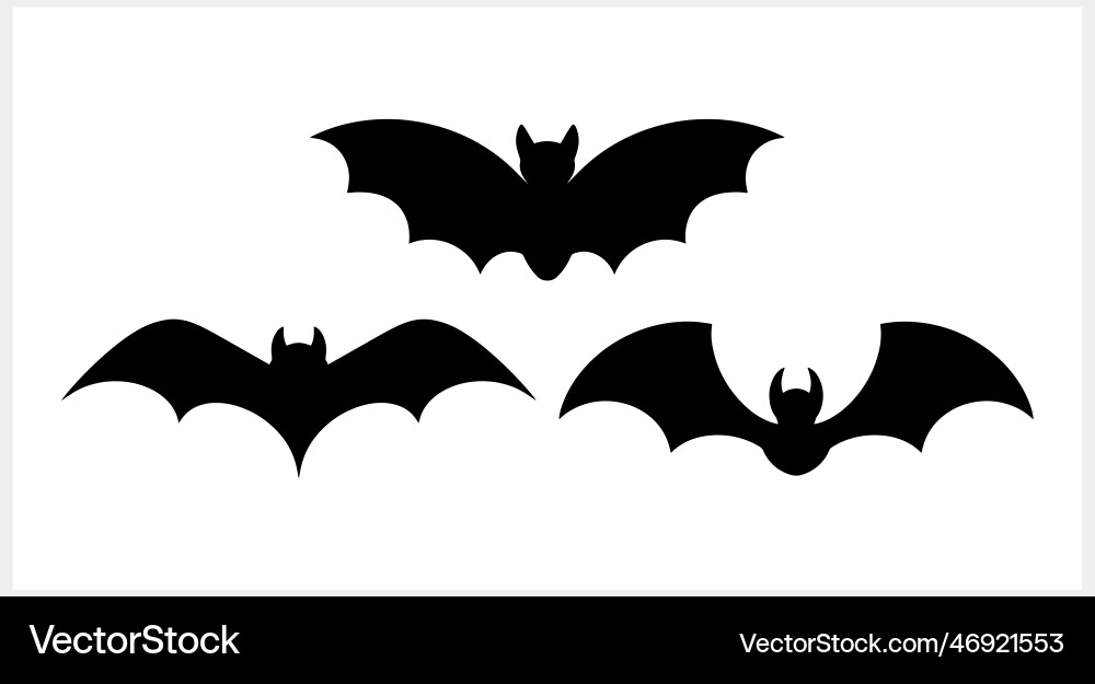 Stencil bat isolated hand drawn art halloween Vector Image