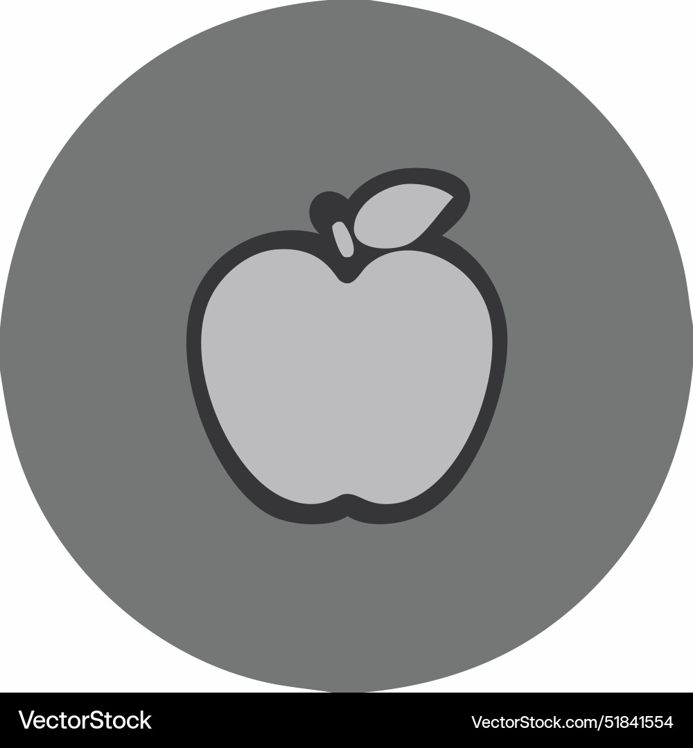 Apple icon grey flat style apples Royalty Free Vector Image