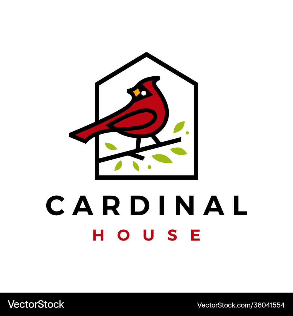 Cardinal House Logo - Red Bird Home Royalty Free Vector