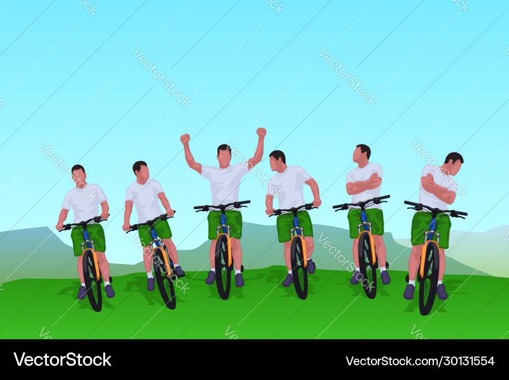 Cyclists group 01 Royalty Free Vector Image - VectorStock