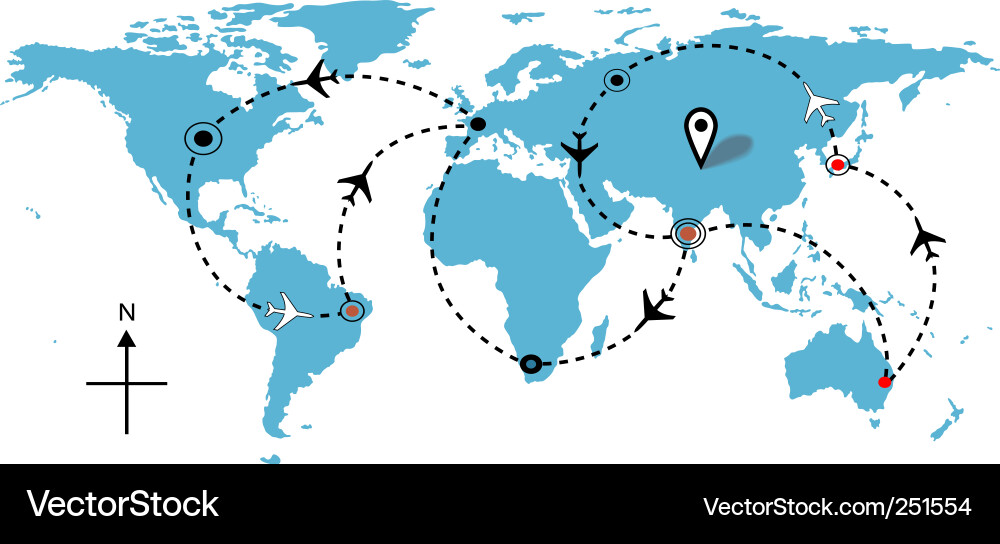 Global Airline Routes Map Royalty Free Vector Image