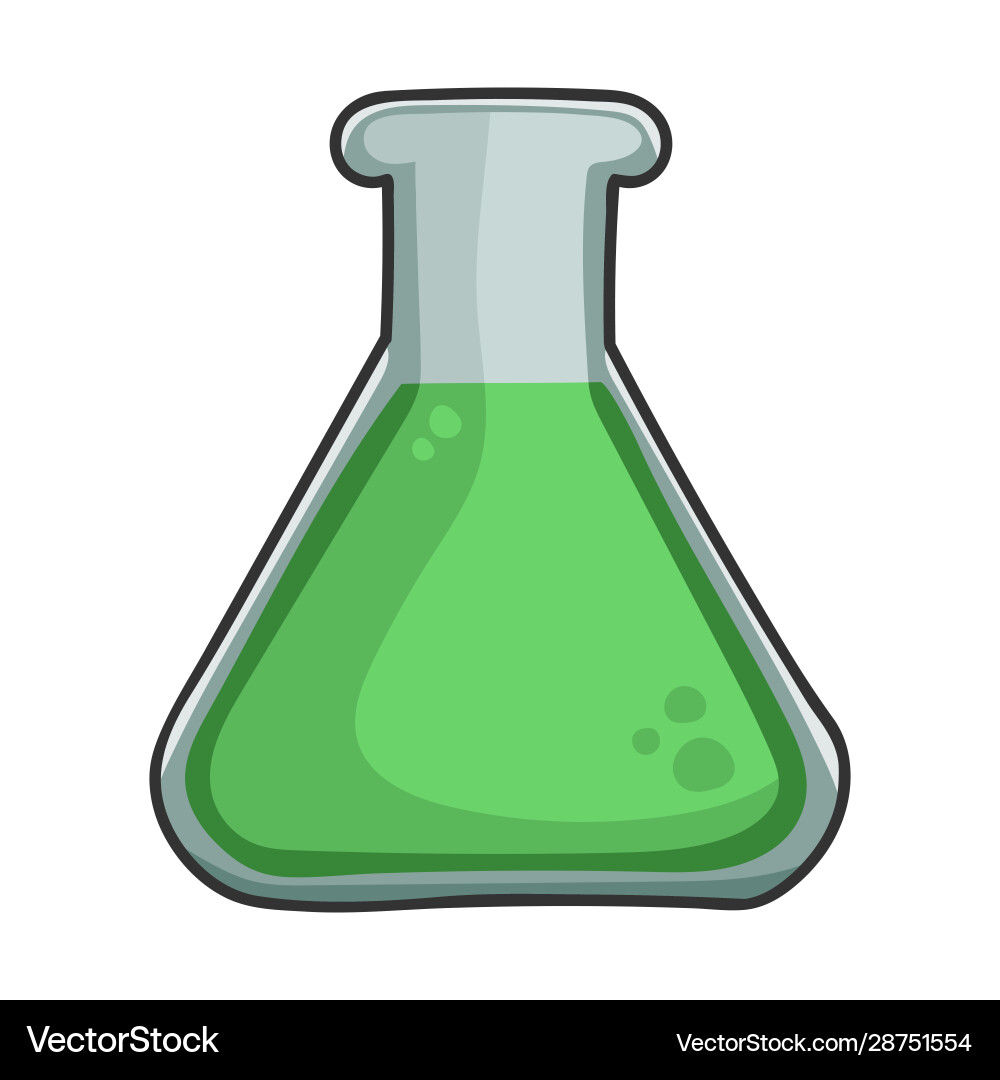 Green science test tube design icon Royalty Free Vector