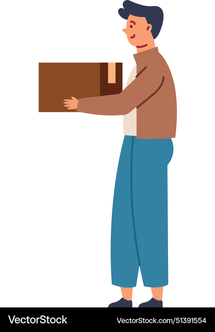 Man carrying a box donation Royalty Free Vector Image