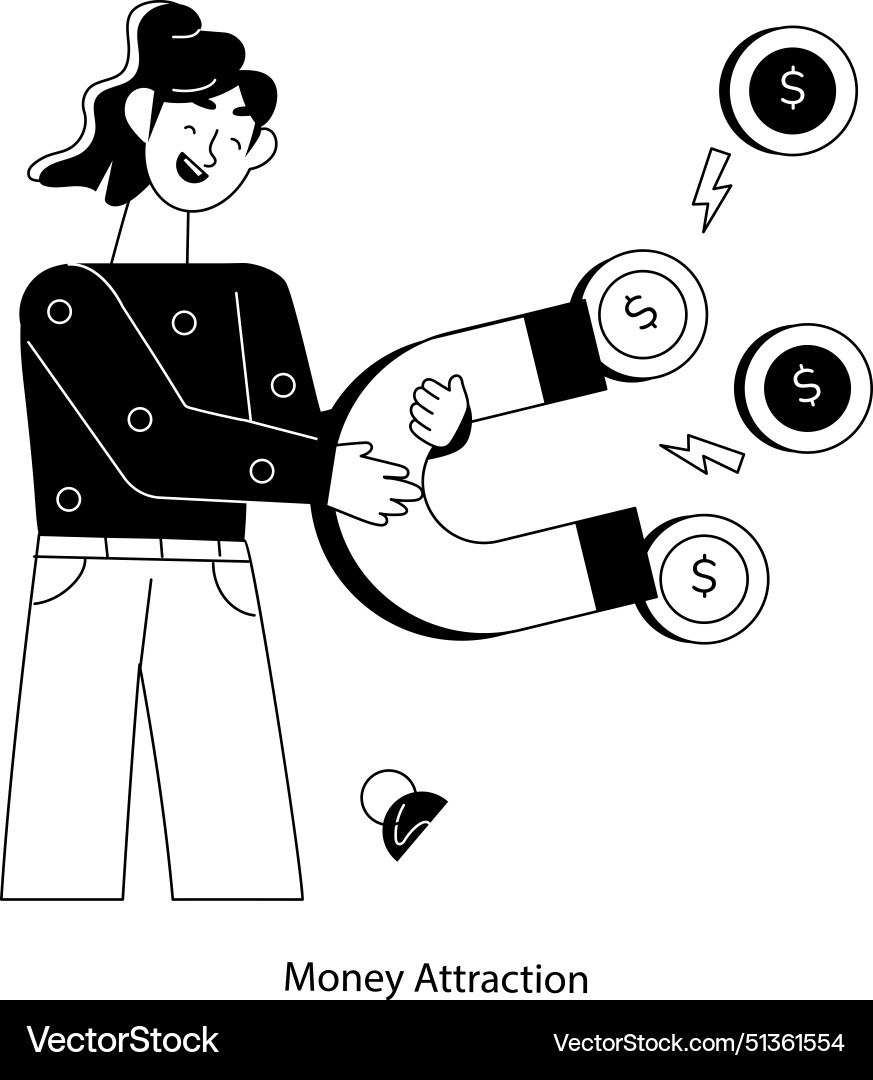 Money attraction Royalty Free Vector Image - VectorStock
