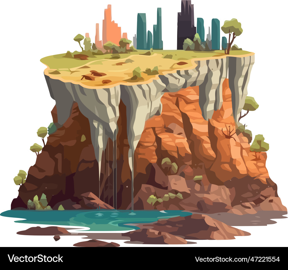 Ocean Cliffscape Royalty Free Vector Image - VectorStock