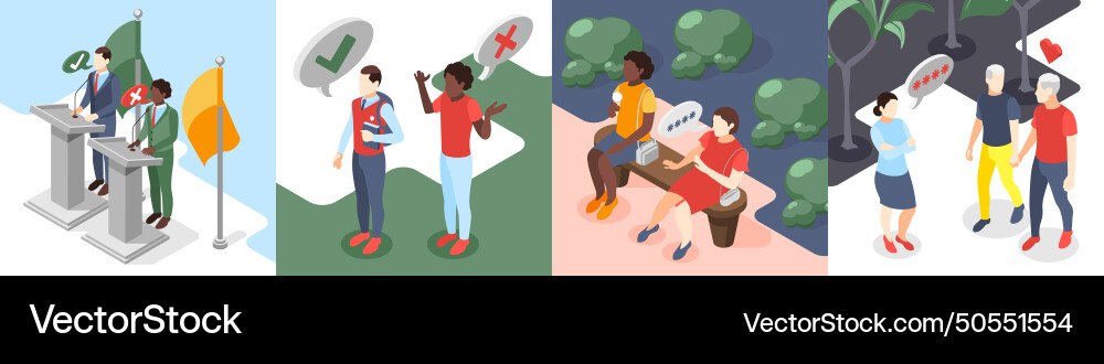 Public discrimination design concept Royalty Free Vector