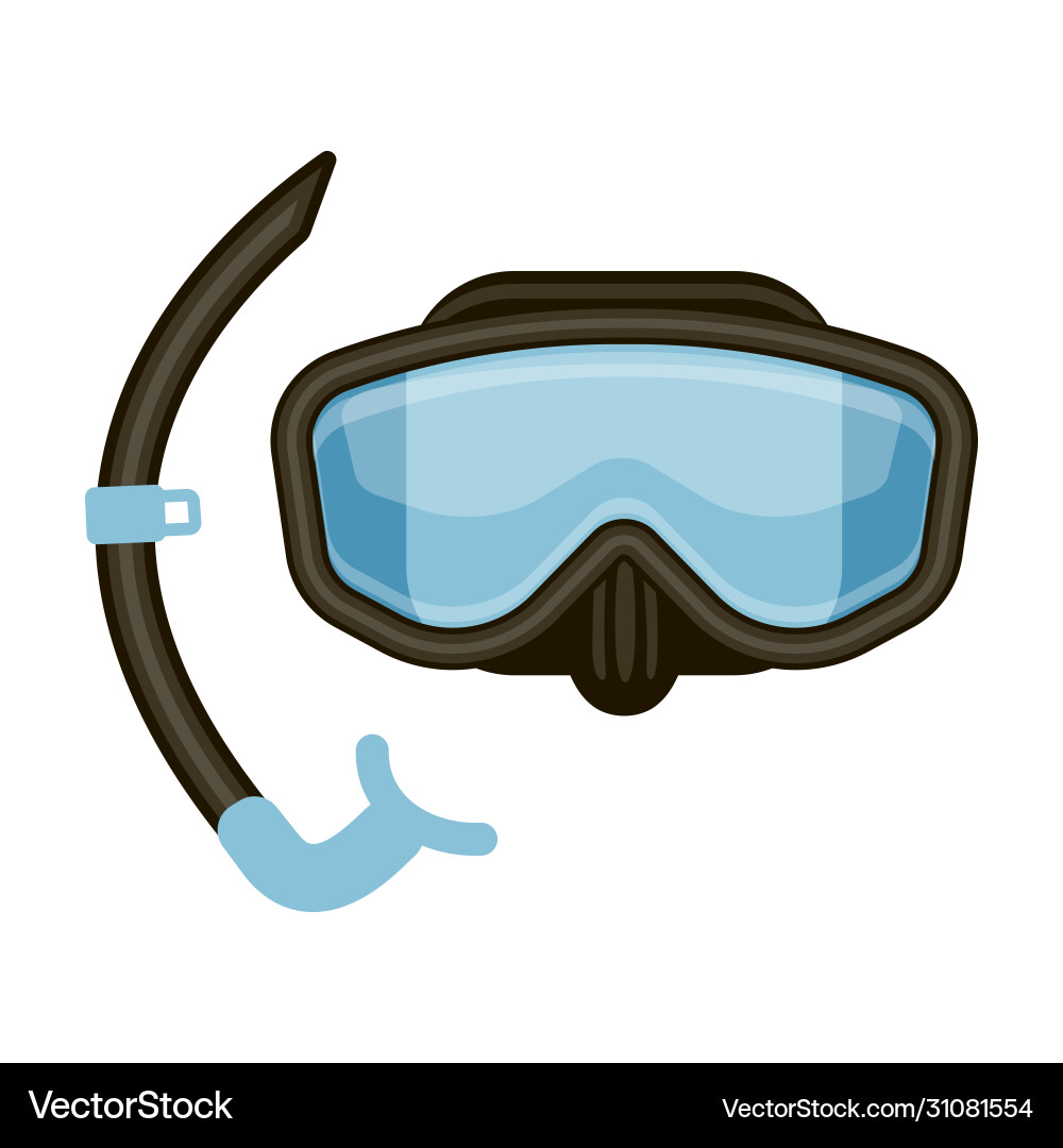 Scuba Mask Icon - Blue & White Royalty Free Vector Image