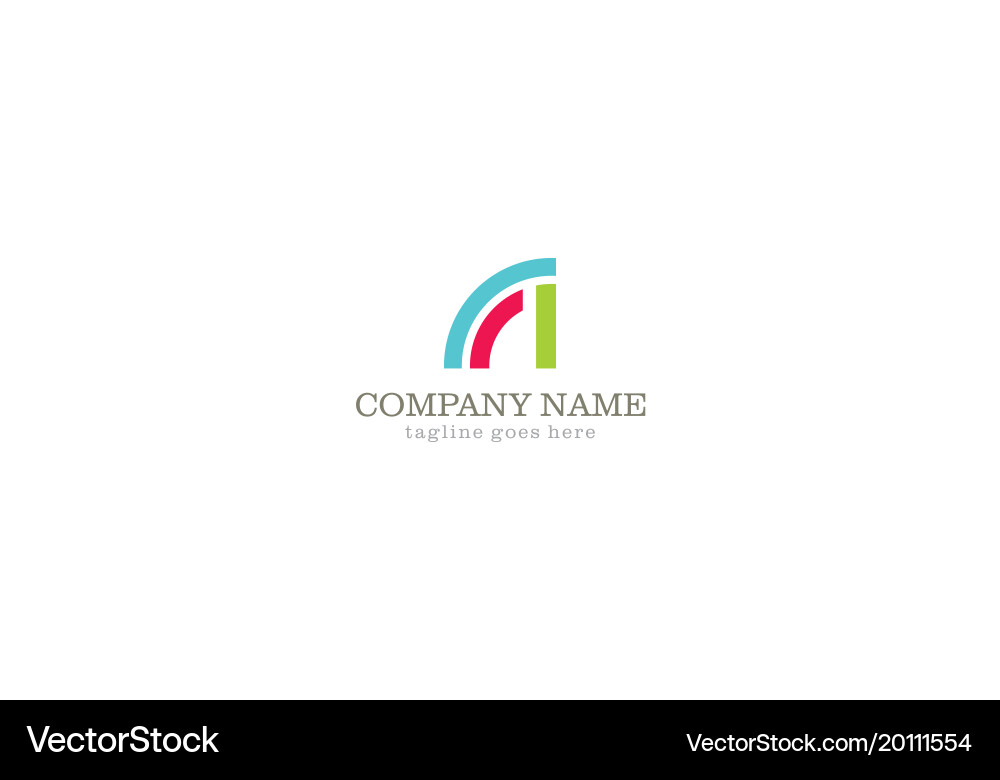 Shape curve colored company logo Royalty Free Vector Image