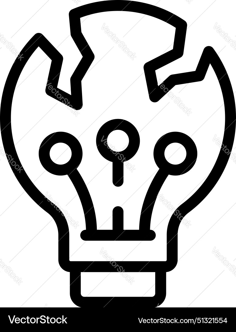 Startup idea failure icon outline new Royalty Free Vector