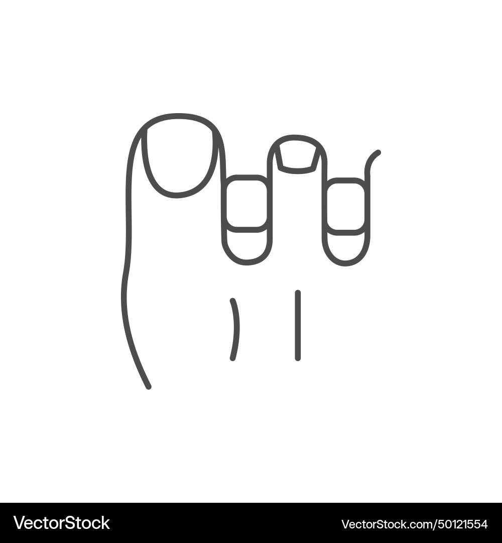 Toe separator line outline icon Royalty Free Vector Image