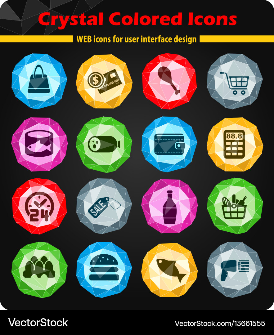 Grocery store icon set Lizenzfreies Vektorbild