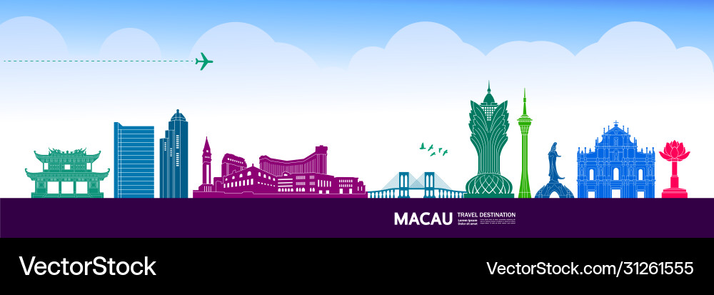 Macau travel destination Royalty Free Vector Image