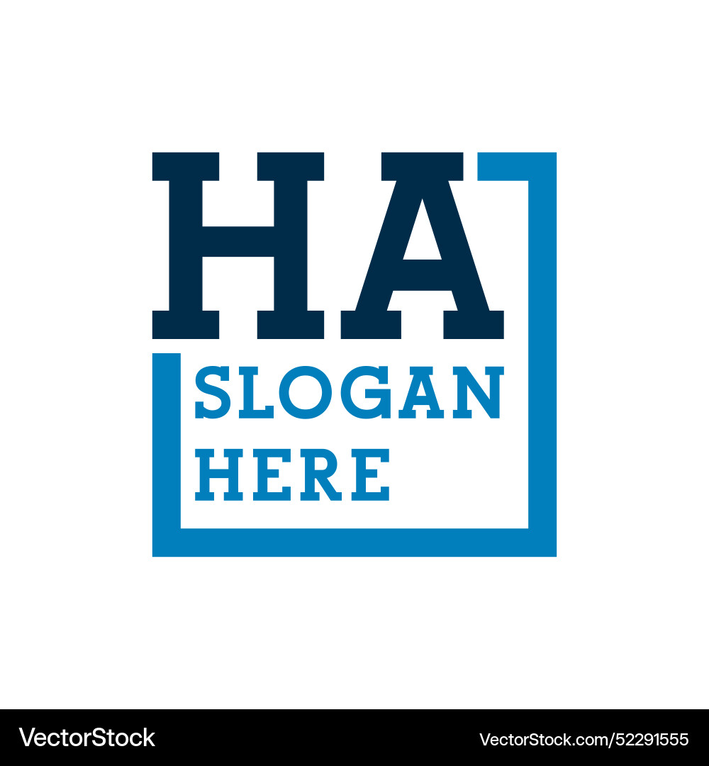 Minimal initials logo letters h and a ha initial Vector Image