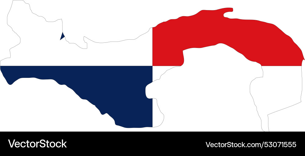 Panama flag in map with country Royalty Free Vector Image