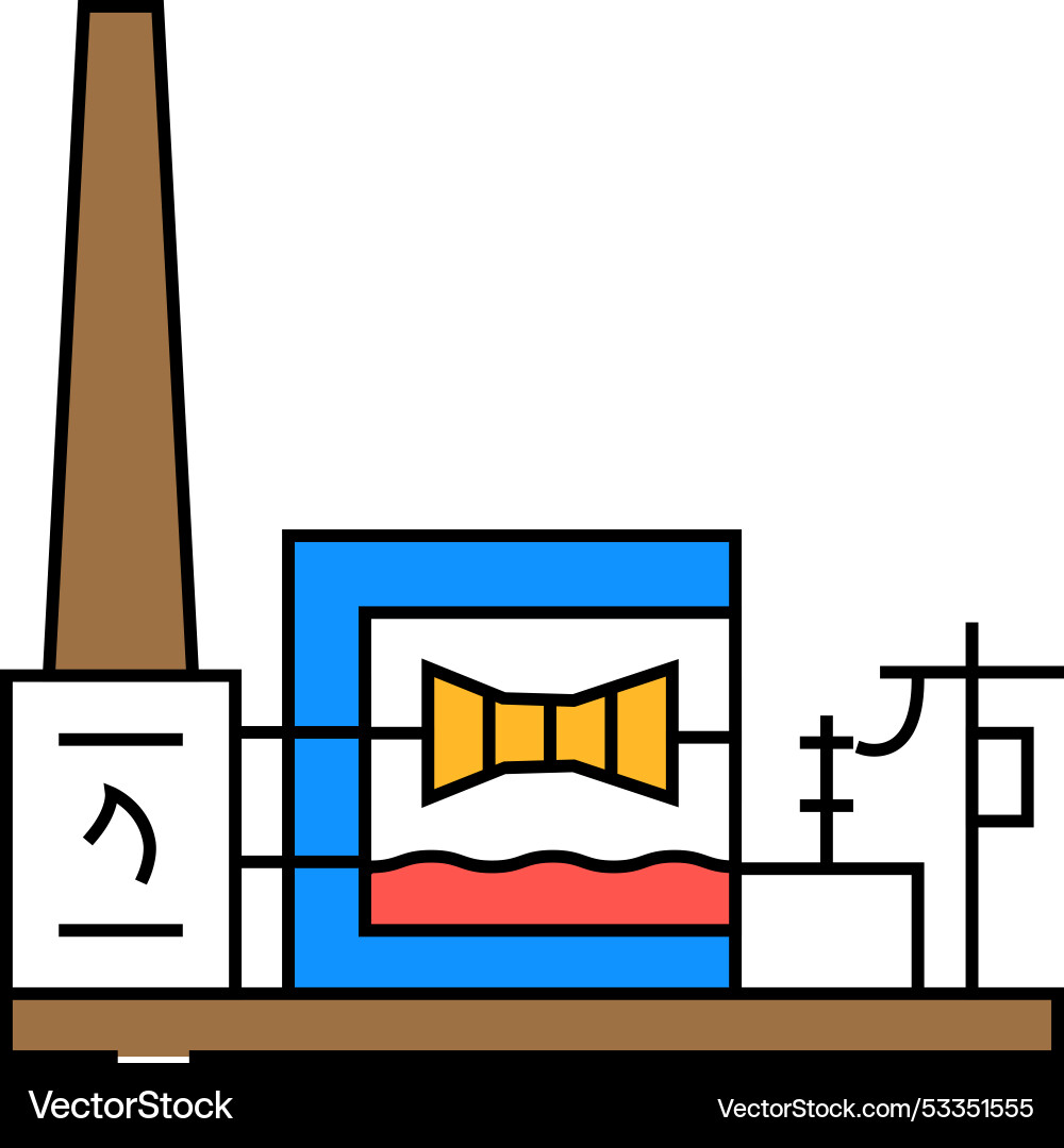 Power grid biomass energy icon color Royalty Free Vector