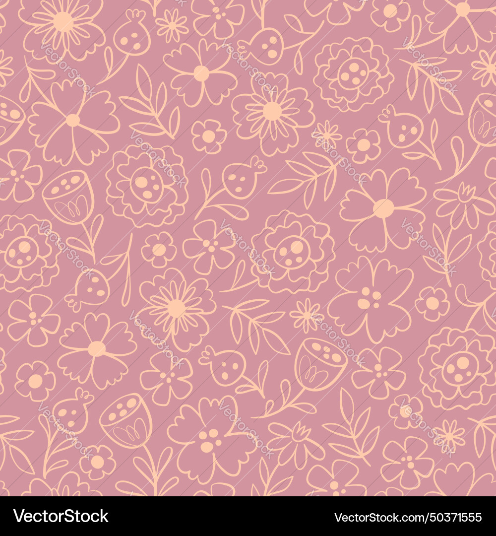 Single line seamless pattern Royalty Free Vector Image