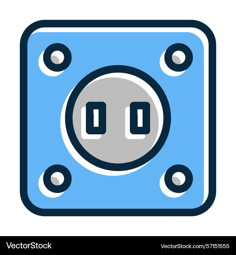 Socket thick line filled dark colors icons Vector Image