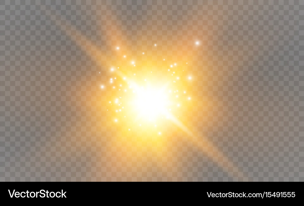 Star on a transparent backgroundlight effect Vector Image