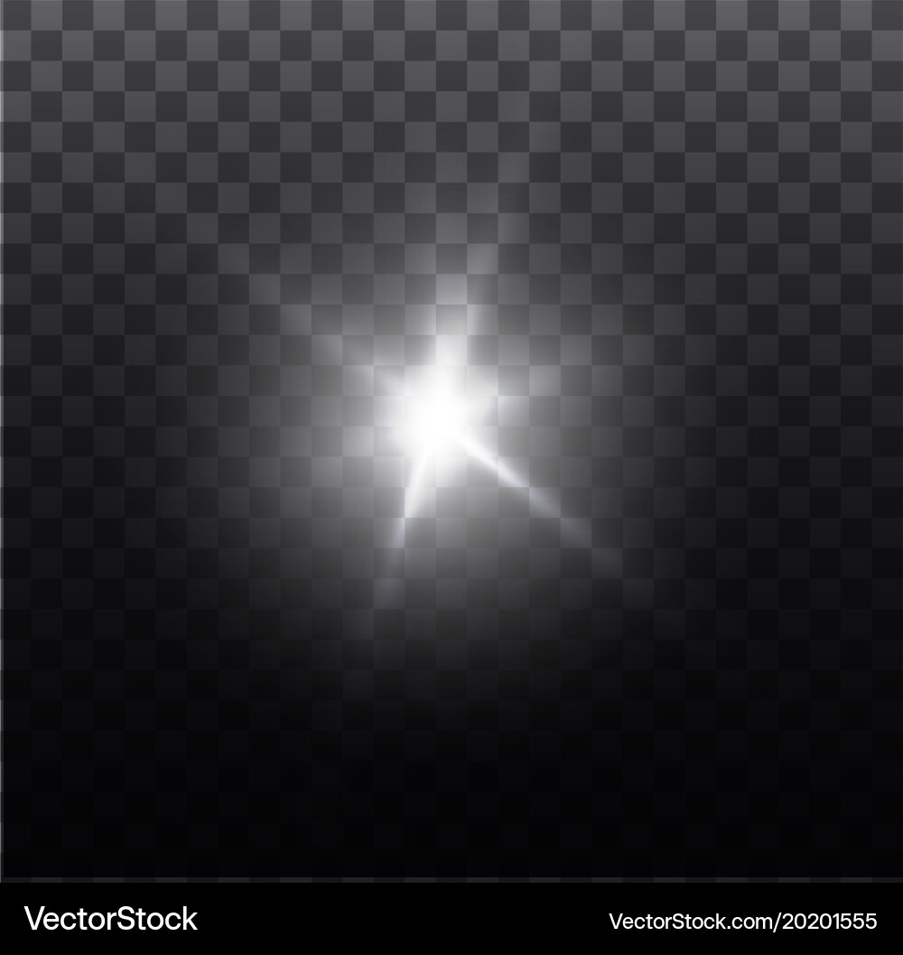 Star on a transparent backgroundlight effect Vector Image