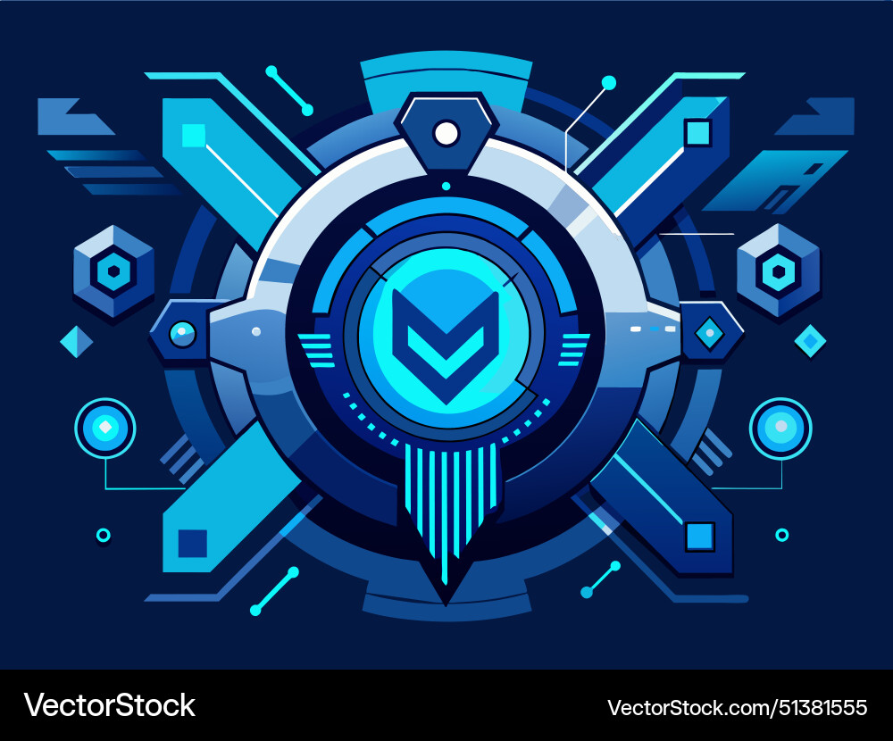 Technology concept display background glowing sci Vector Image
