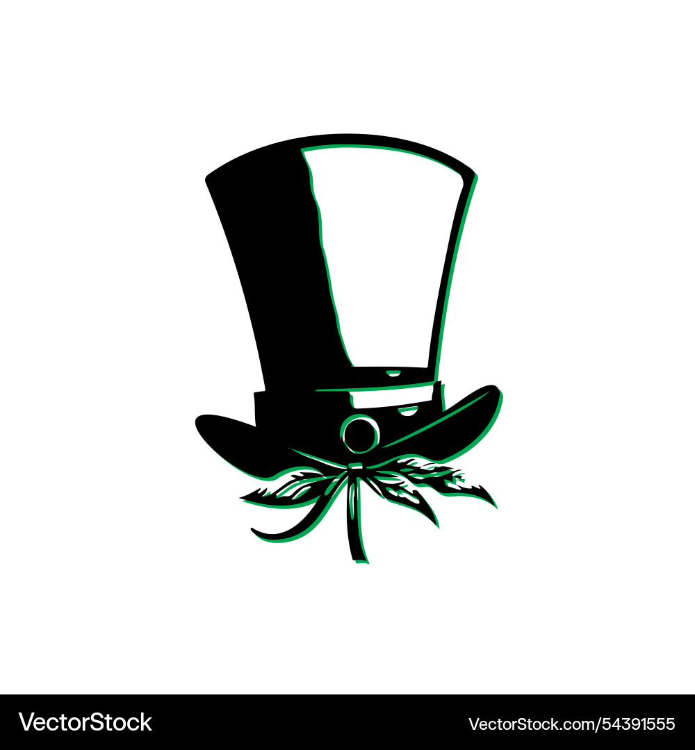 Top hat with marijuana leaf design st patricks Vector Image