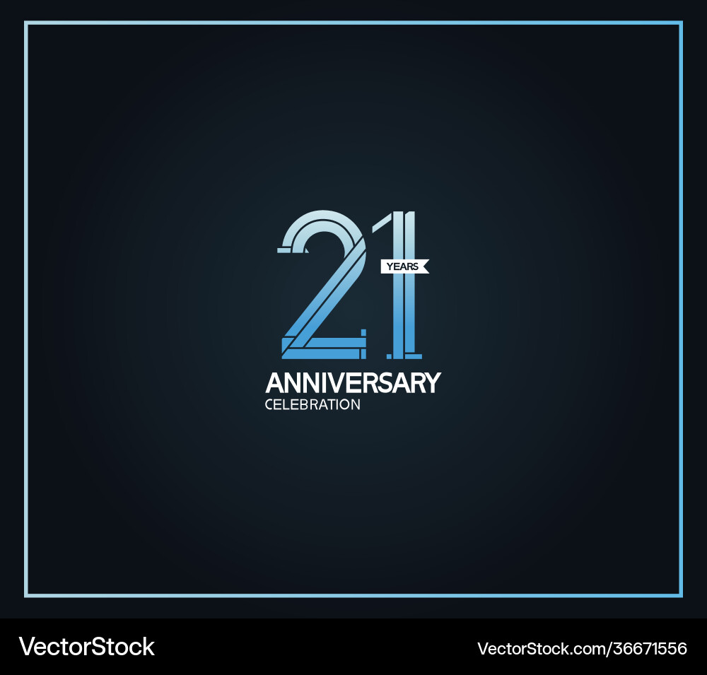 21 years anniversary logotype with cross hatch – Free Vector | VectorStock
