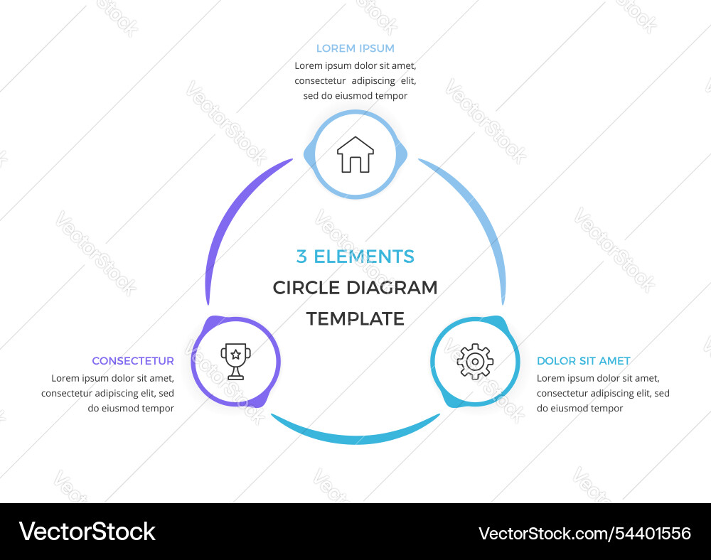 Circle diagram template Royalty Free Vector Image