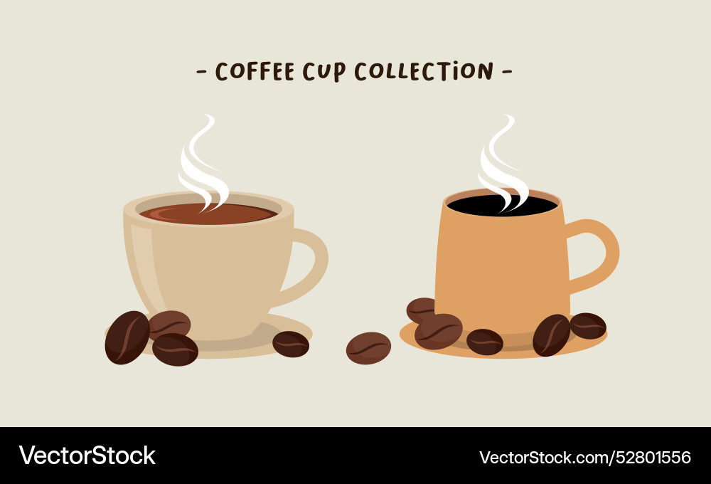 Coffee cup collection logo Royalty Free Vector Image