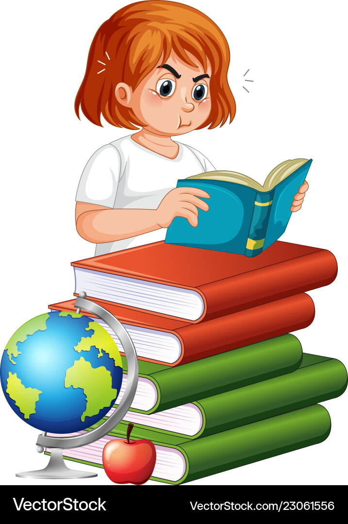 Fat girl reading book Royalty Free Vector Image