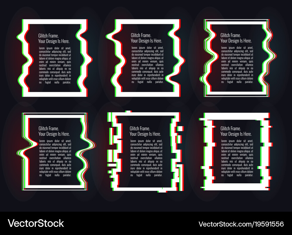 Frame in glitch style Royalty Free Vector Image
